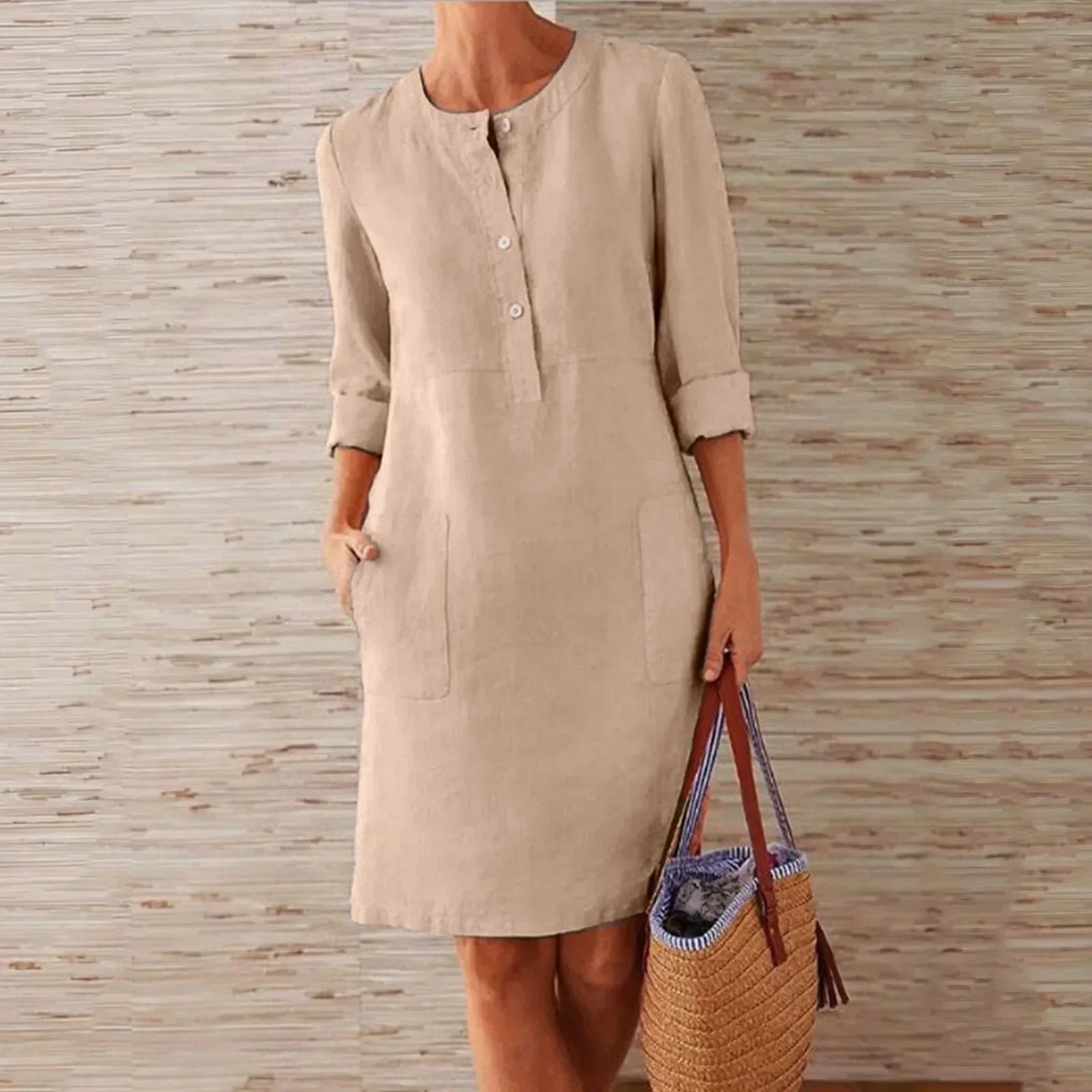 Fiona - Casual Cotton and Linen Summer Dress – ELENZA BOUTIQUE